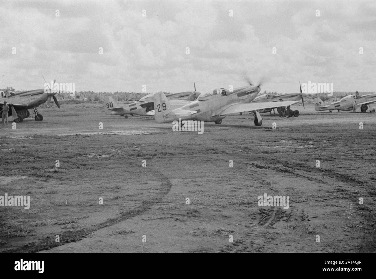 Opening new station building airport Medan Hunting aircraft. P-51 ...