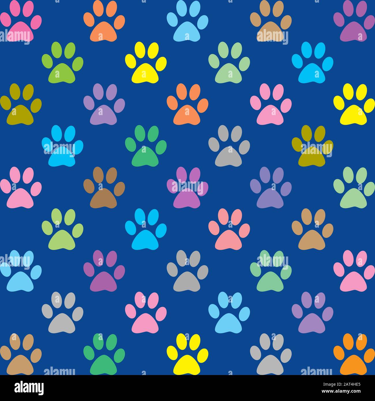 Colorful paw prints pattern Stock Photo - Alamy
