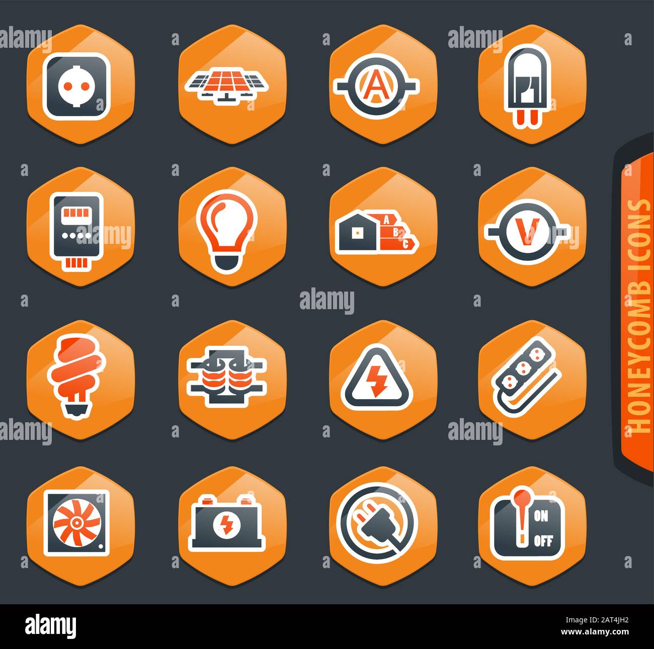 Electricity icon set Stock Vector Image & Art - Alamy