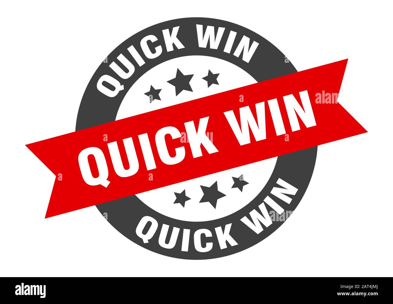 quick win sign. quick win round ribbon sticker. quick win tag Stock ...
