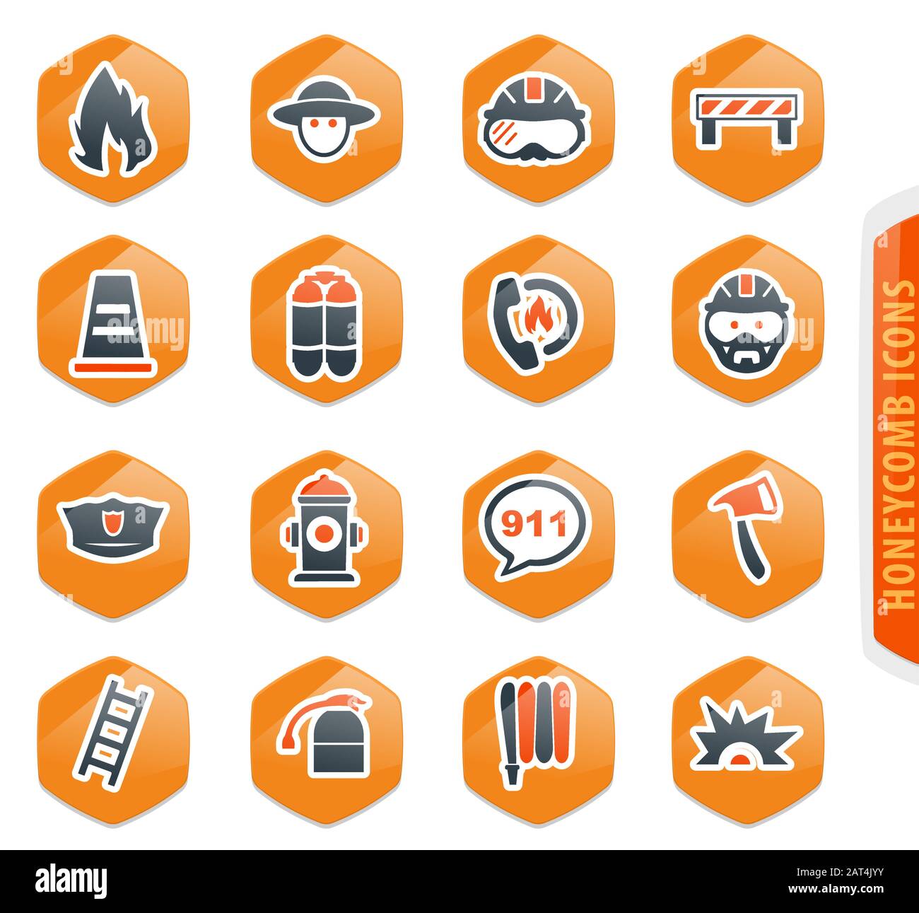 Fire brigade icons set Stock Vector Image & Art - Alamy