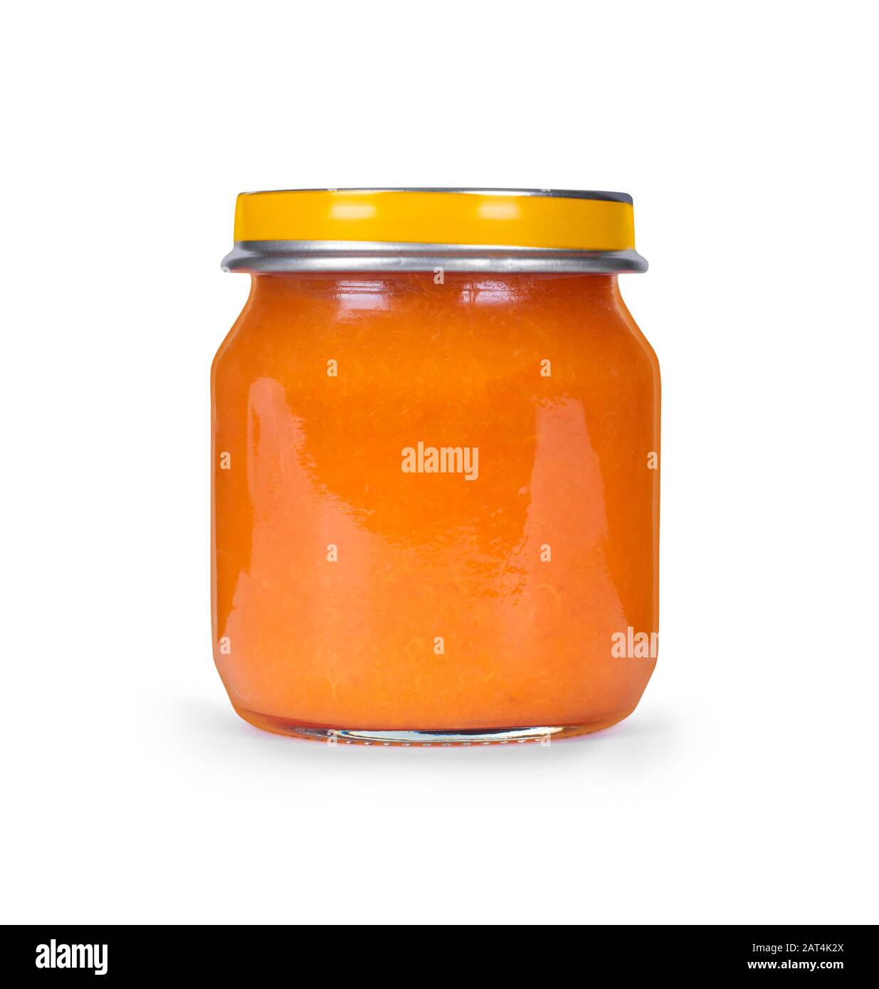 jar of orange jam against a white background Stock Photo - Alamy