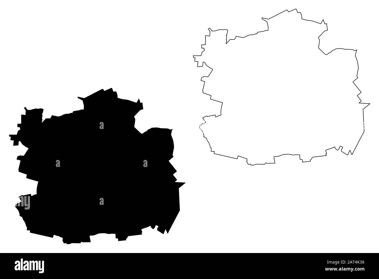 Lodz City (Republic of Poland) map vector illustration, scribble sketch ...