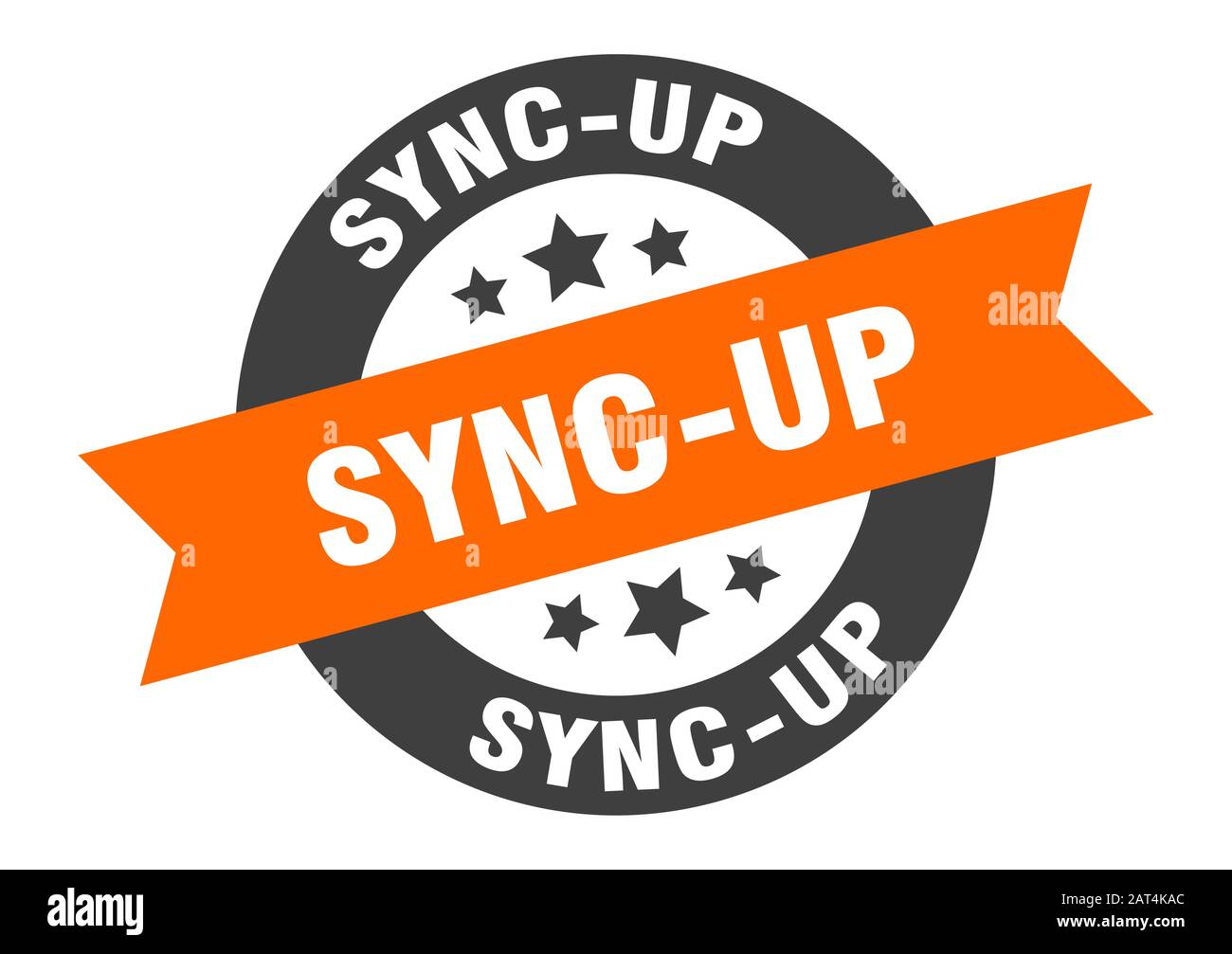 sync-up sign. sync-up round ribbon sticker. sync-up tag Stock Vector ...