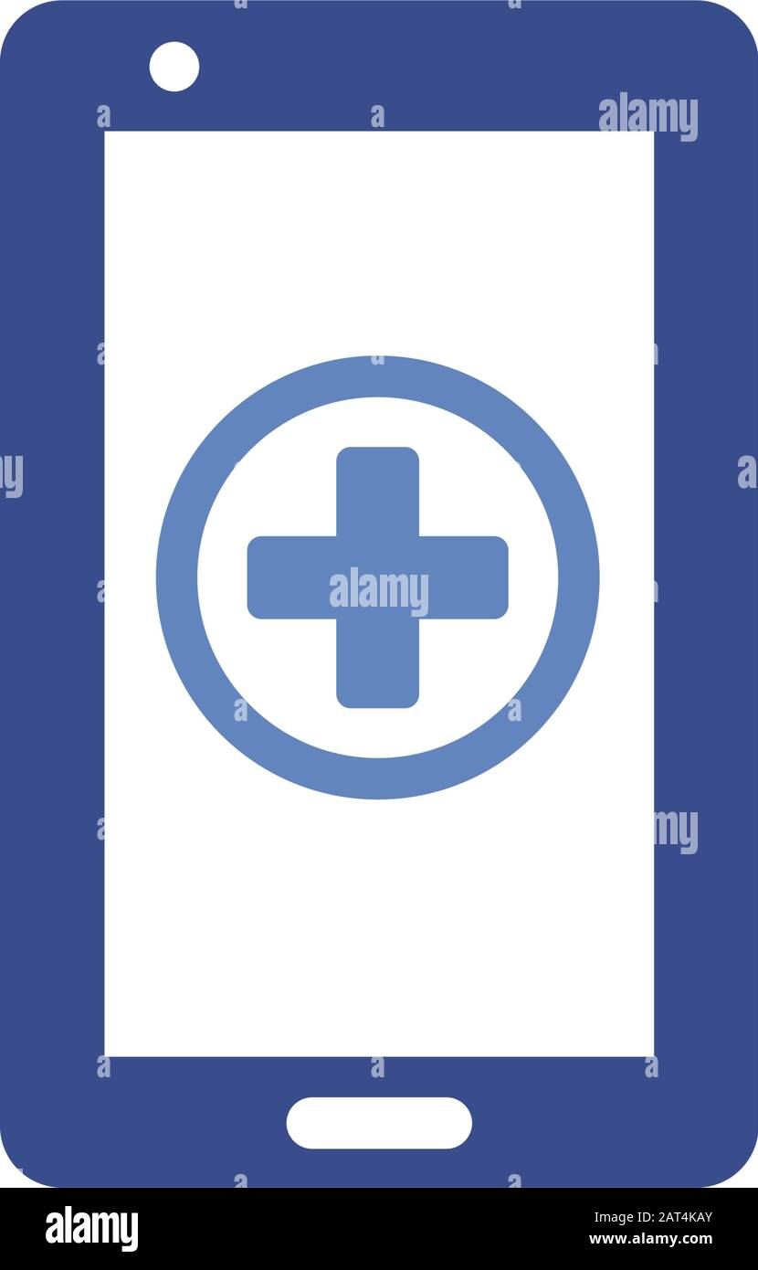 smartphone with medical cross symbol Stock Vector Image & Art - Alamy