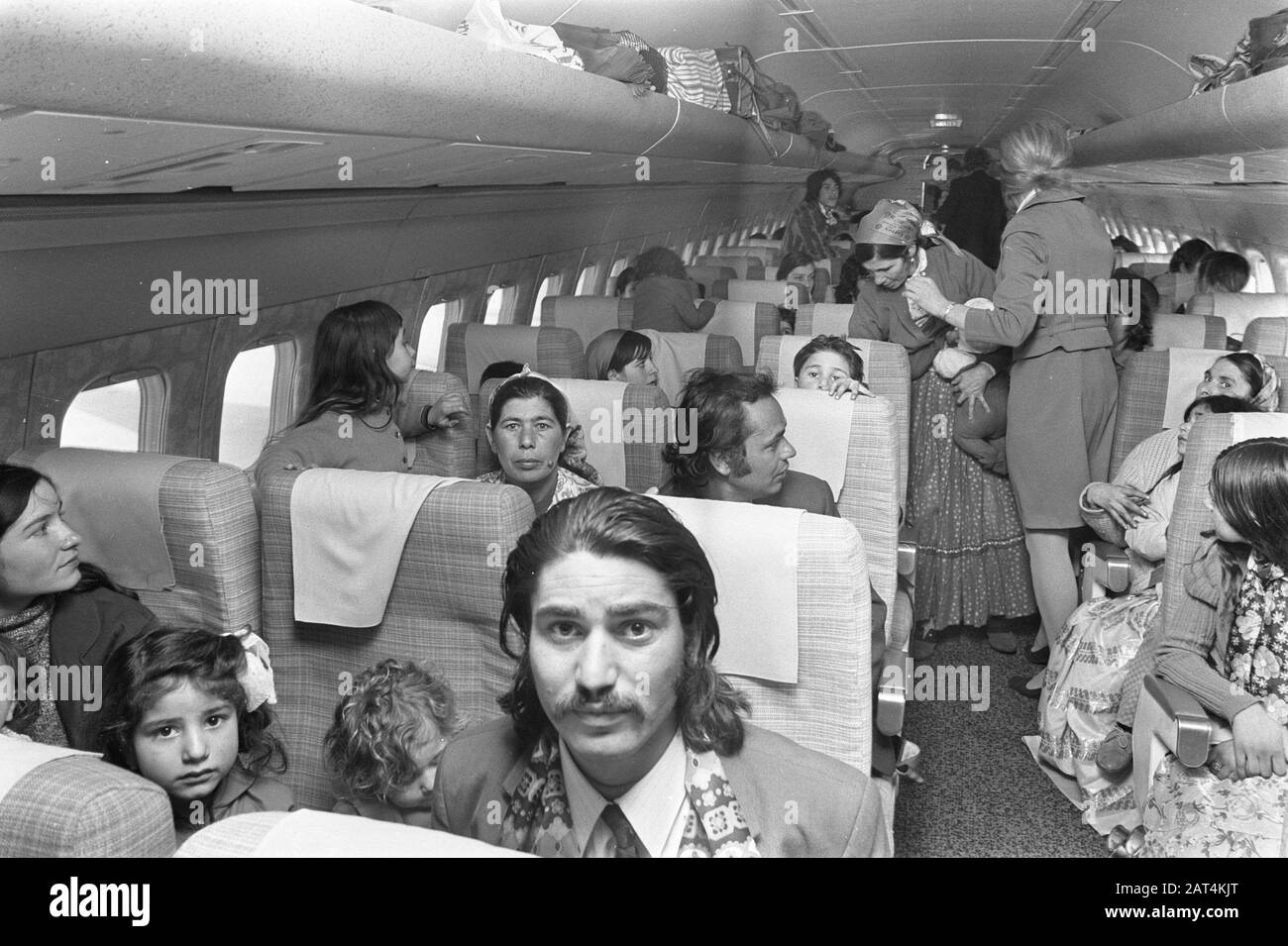 Yugoslav Gypsies by plane back to home country; Gypsies in plane Date ...