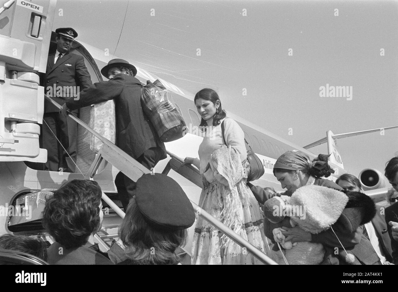 Yugoslav Gypsies by plane back to home country; gypsy women on plane ...