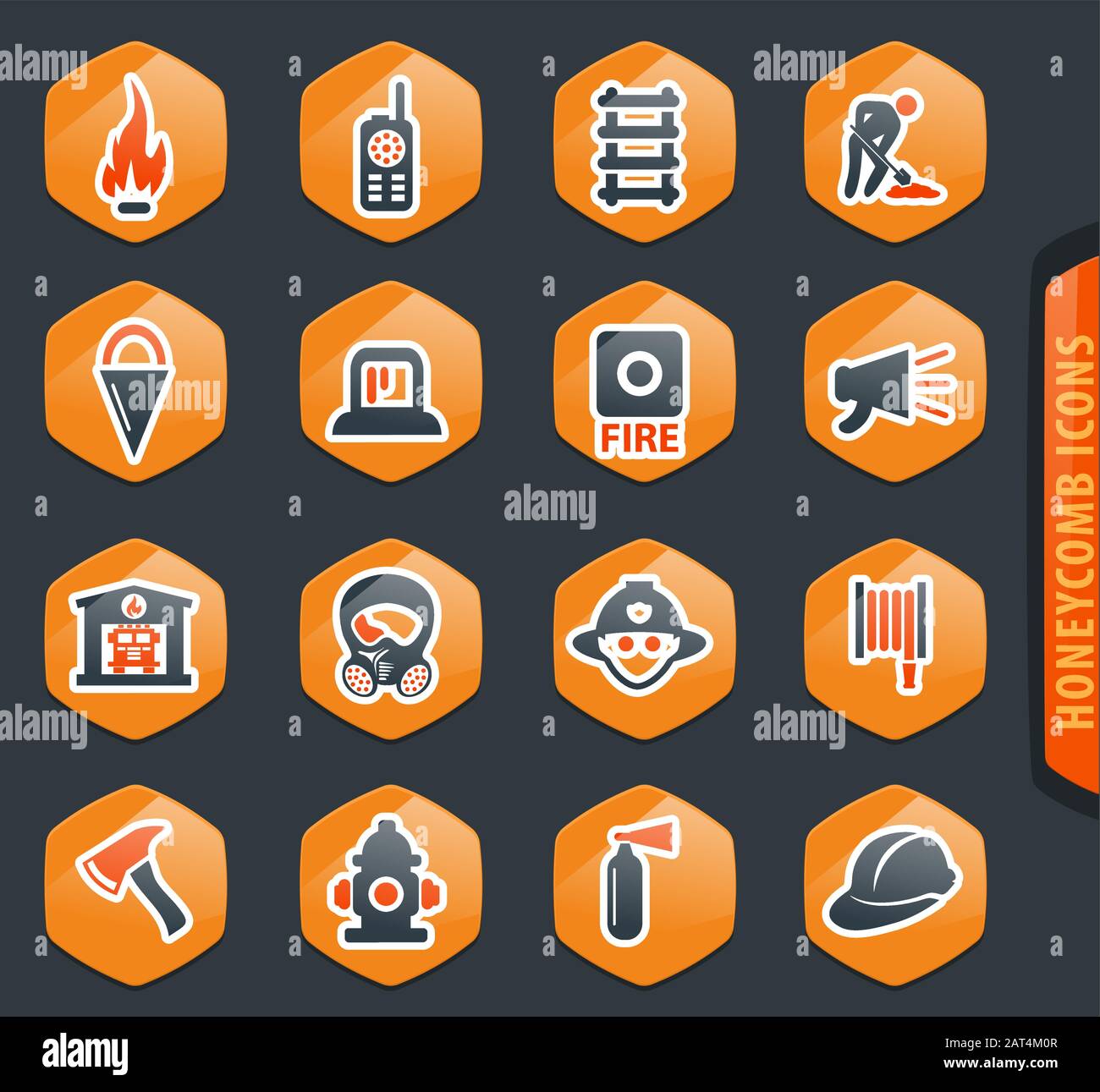 Fire brigade icons set Stock Vector Image & Art - Alamy