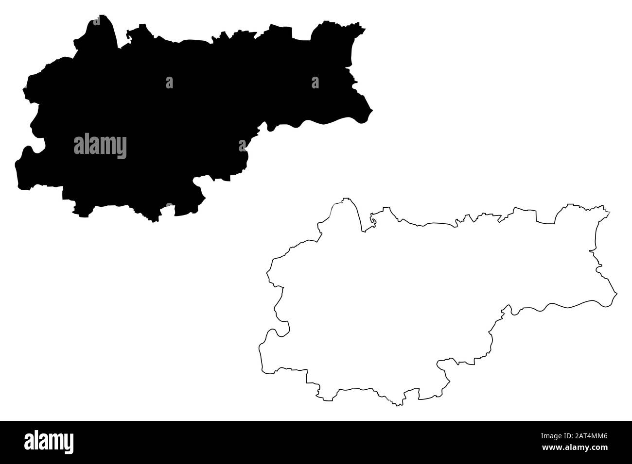 Krakow City (Republic of Poland) map vector illustration, scribble ...