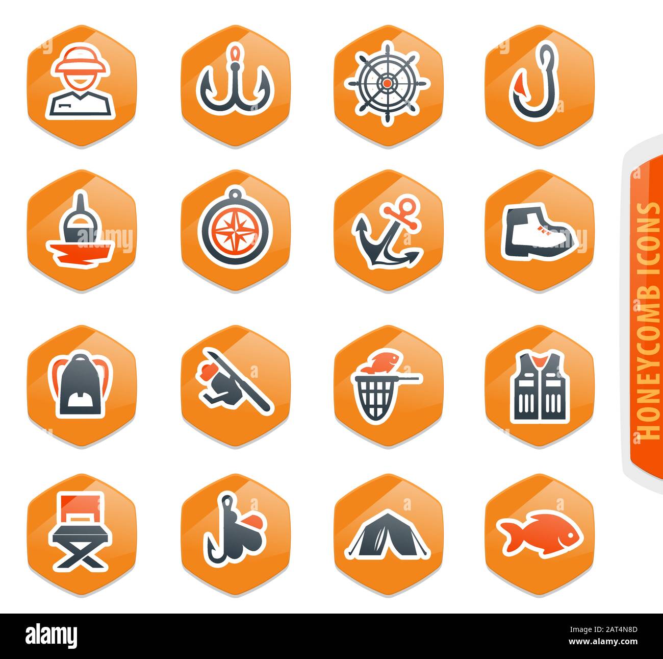 Fishing icons set Stock Vector Image & Art - Alamy
