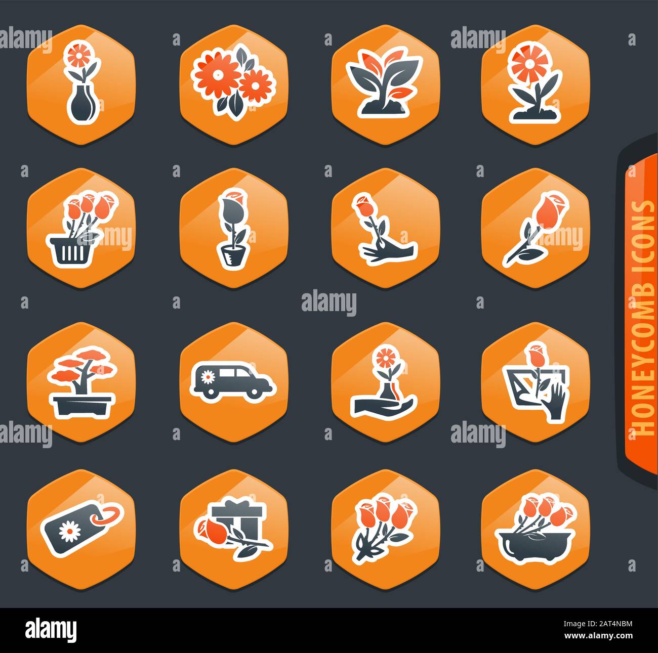 Flower icon set Stock Vector Image & Art - Alamy