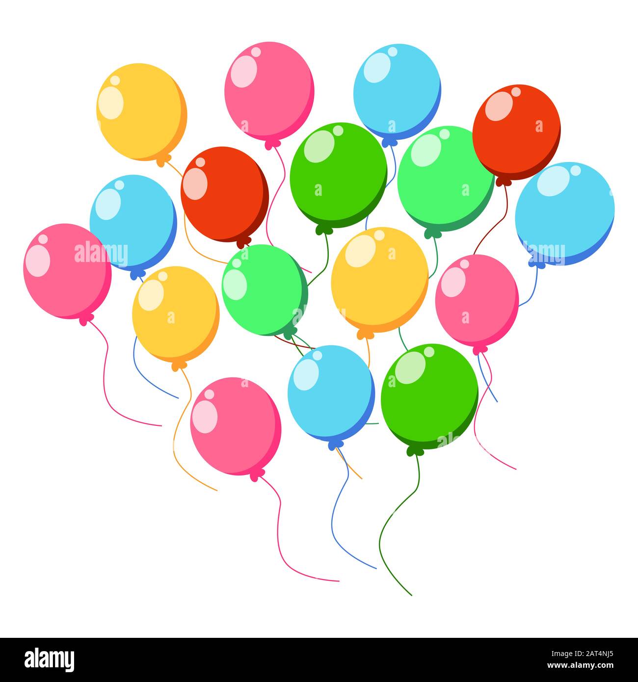 Balloon set. shiny colorful glossy balloons isolated on white ...