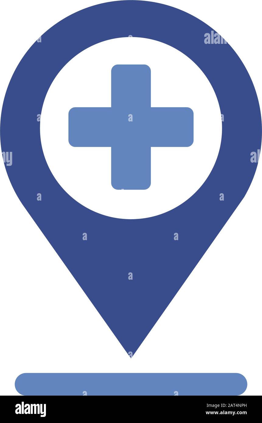 pin location with medical cross symbol Stock Vector Image & Art - Alamy