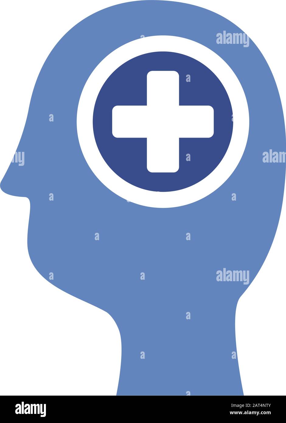 human profile with medical cross symbol Stock Vector Image & Art - Alamy