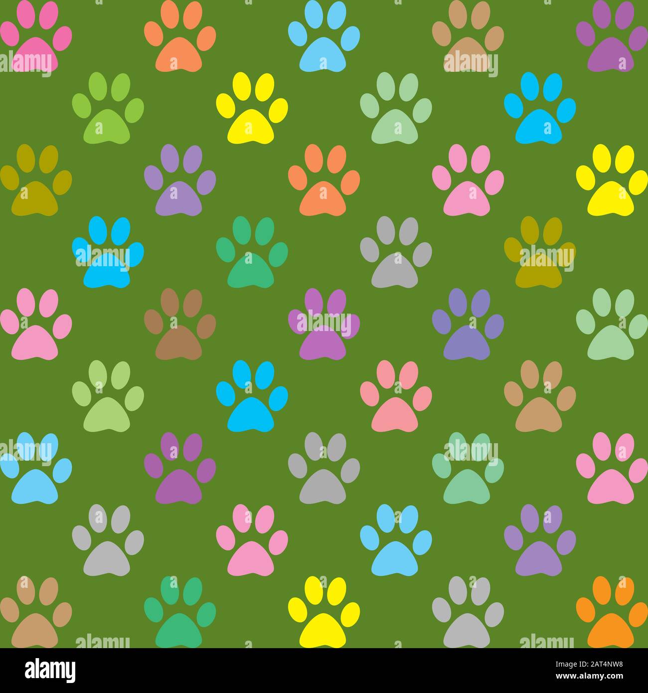 Colorful paw prints pattern Stock Photo - Alamy