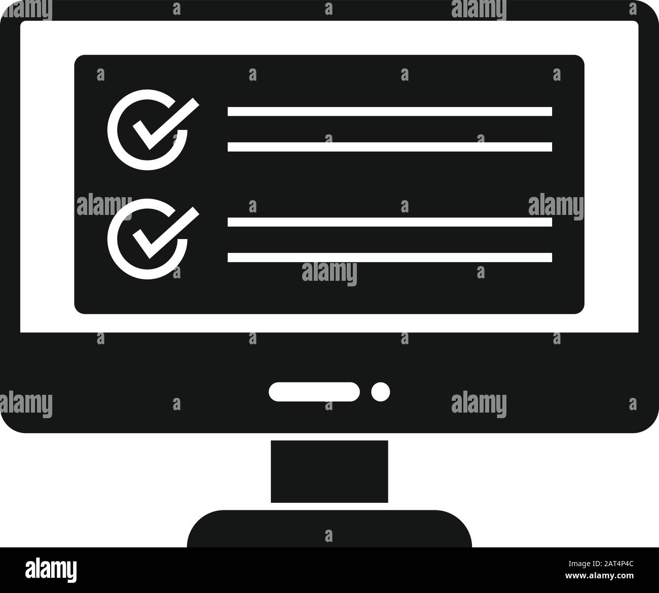 Computer monitor icon. Simple illustration of computer monitor vector ...