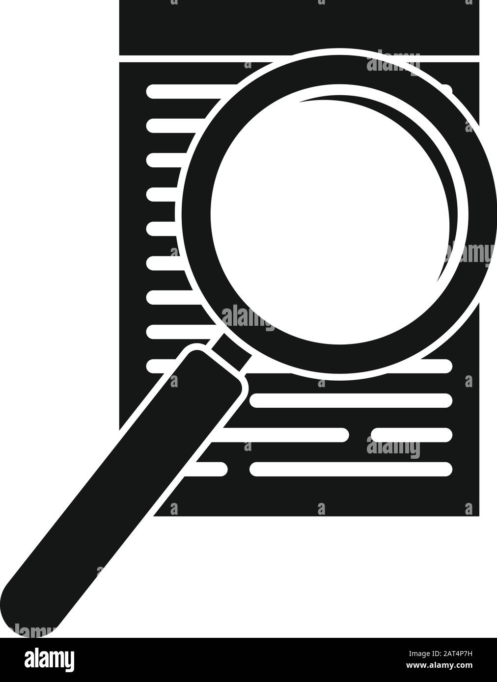 Paper under magnifier icon. Simple illustration of paper under ...