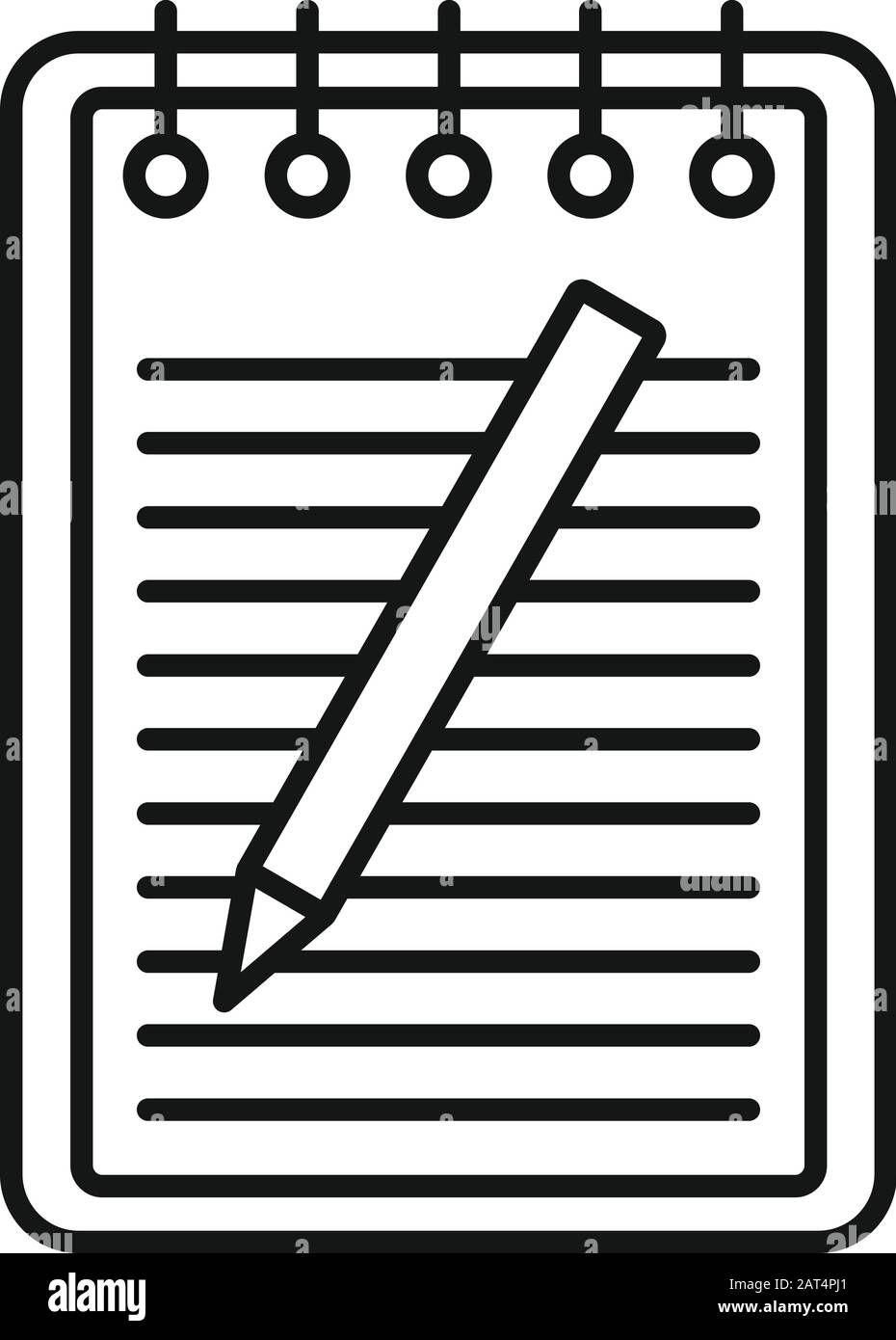 Exam paper notebook icon. Outline exam paper notebook vector icon for ...