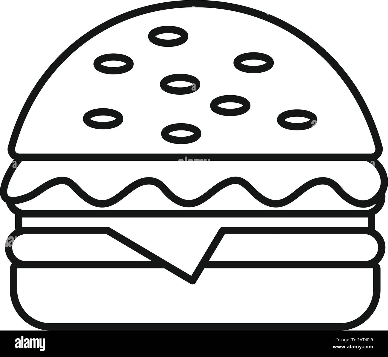 Burger icon. Outline burger vector icon for web design isolated on ...