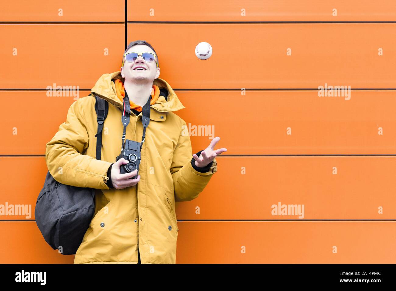 portrait of photographer took shot and smile happy fashionable Stock ... portrait of photographer took shot and smile happy fashionable Stock ...
