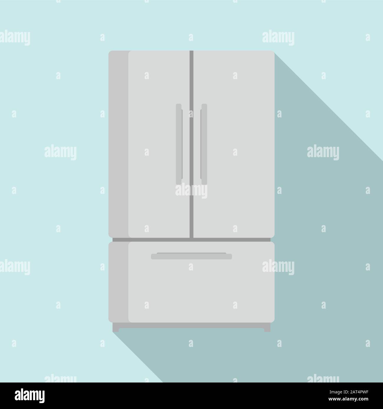 Two door fridge icon. Flat illustration of two door fridge vector icon ...
