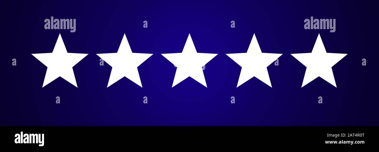 Five white stars quality symbol. Vector illustration Stock Vector Image ...