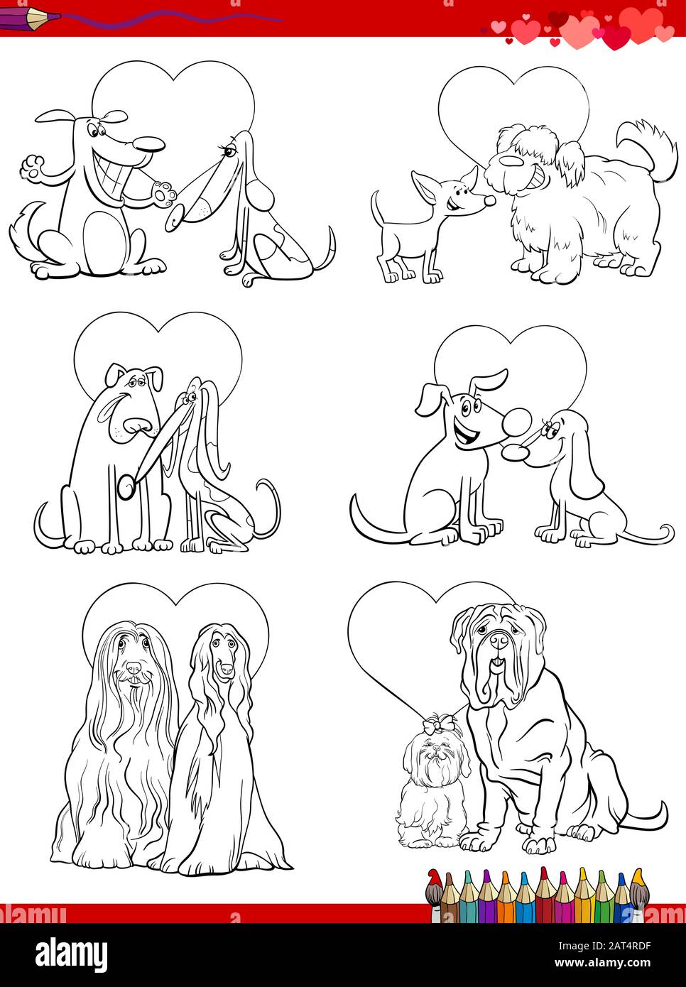 Valentines Day and Love Themes Collection Set of Black and White ...