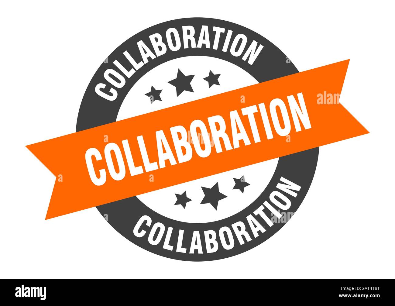 collaboration sign. collaboration round ribbon sticker. collaboration ...