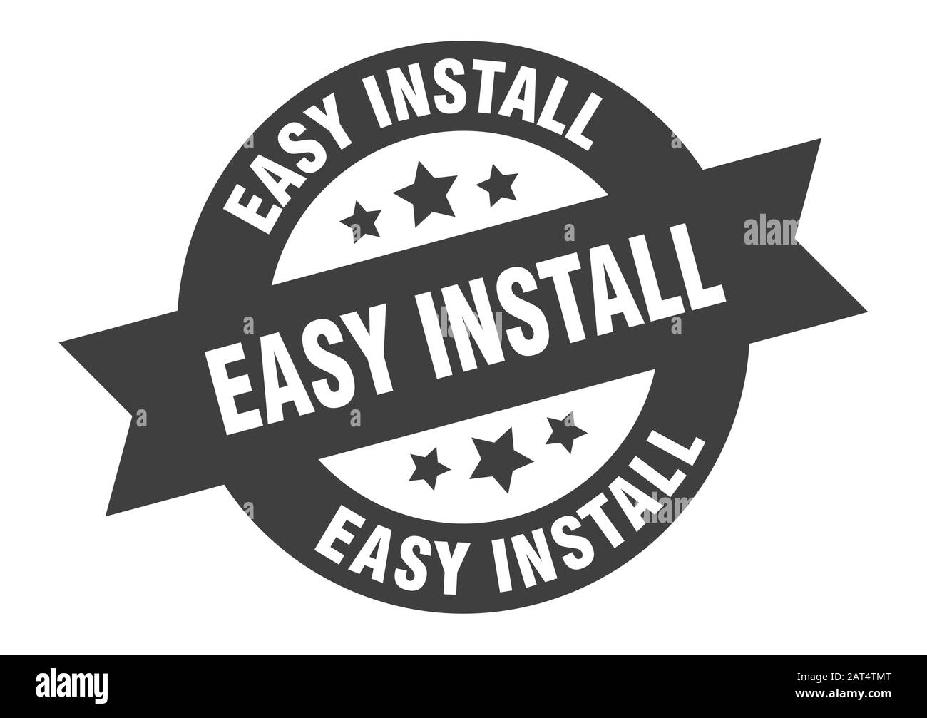 easy install sign. easy install round ribbon sticker. easy install tag ...