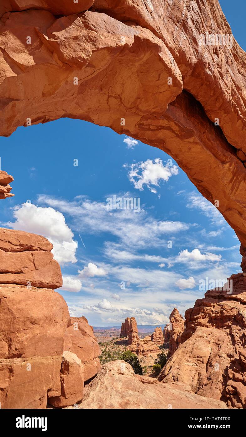 Natural arch window in Arches National Park, Utah, USA Stock Photo - Alamy
