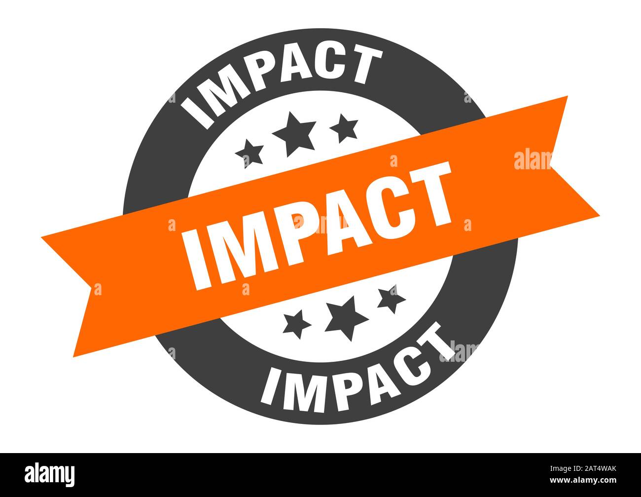 impact sign. impact round ribbon sticker. impact tag Stock Vector Image ...