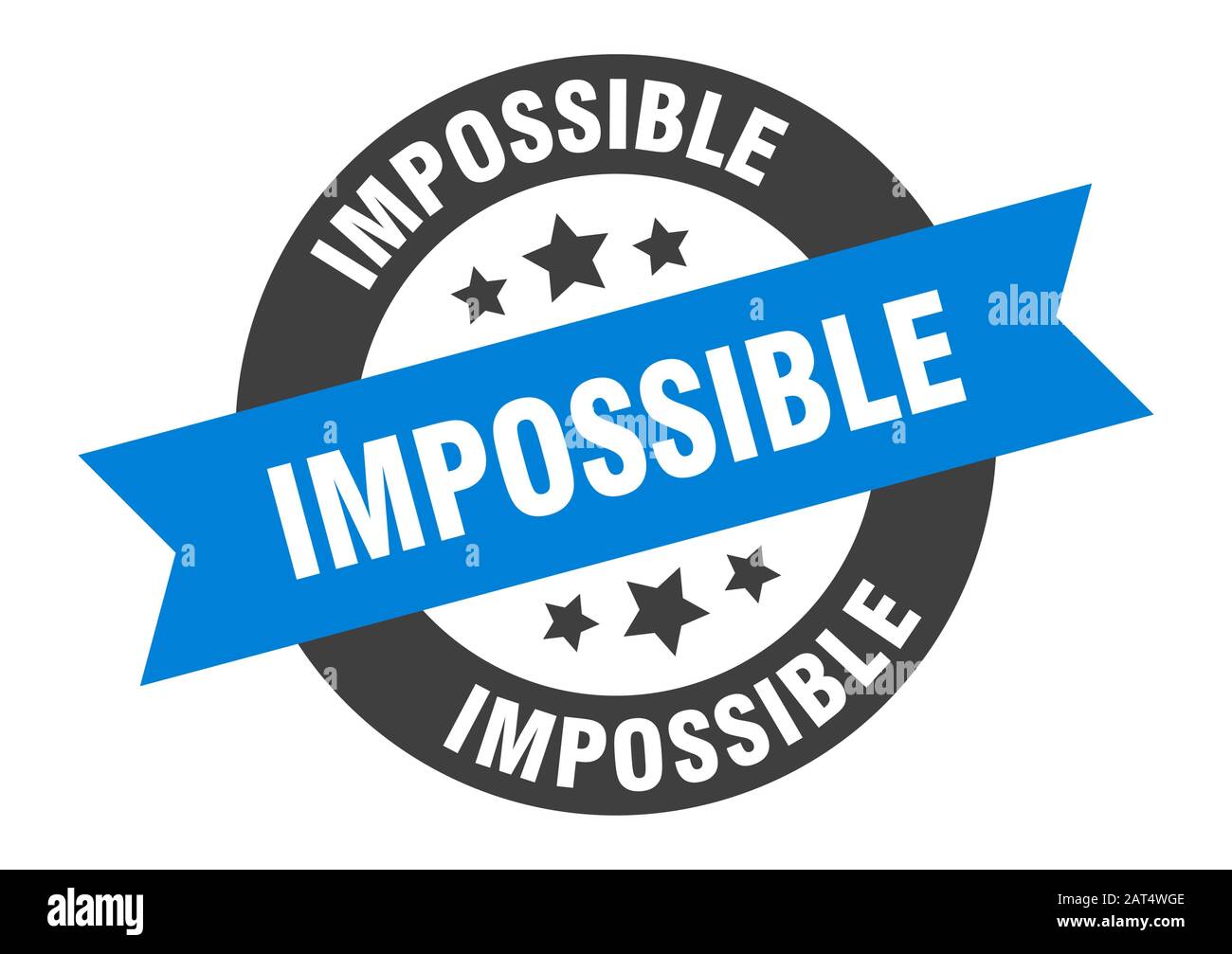 impossible sign. impossible round ribbon sticker. impossible tag Stock ...