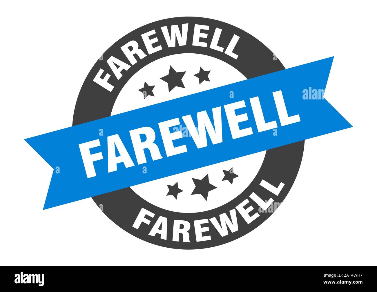 farewell sign. farewell round ribbon sticker. farewell tag Stock Vector ...
