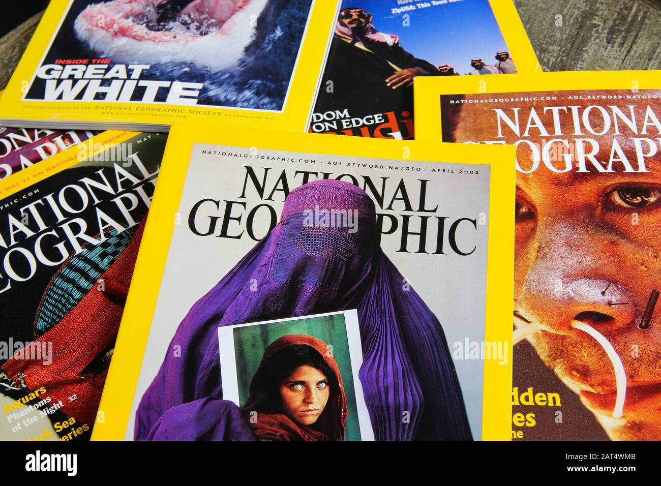 Pile Of National Geographic Magazines