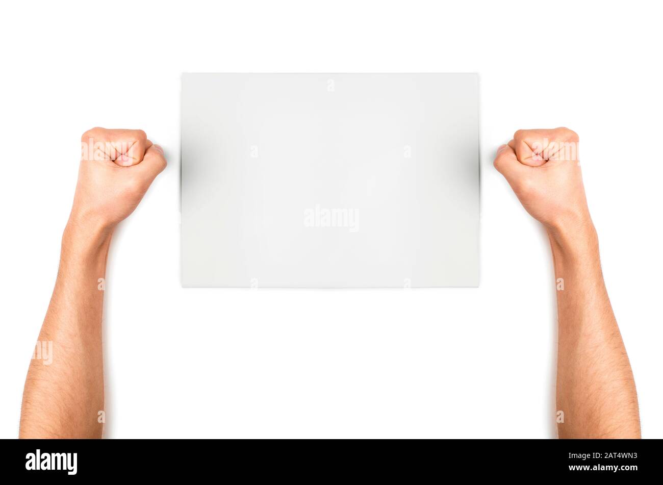 hand clenched in a fist and a sheet of paper Stock Photo - Alamy