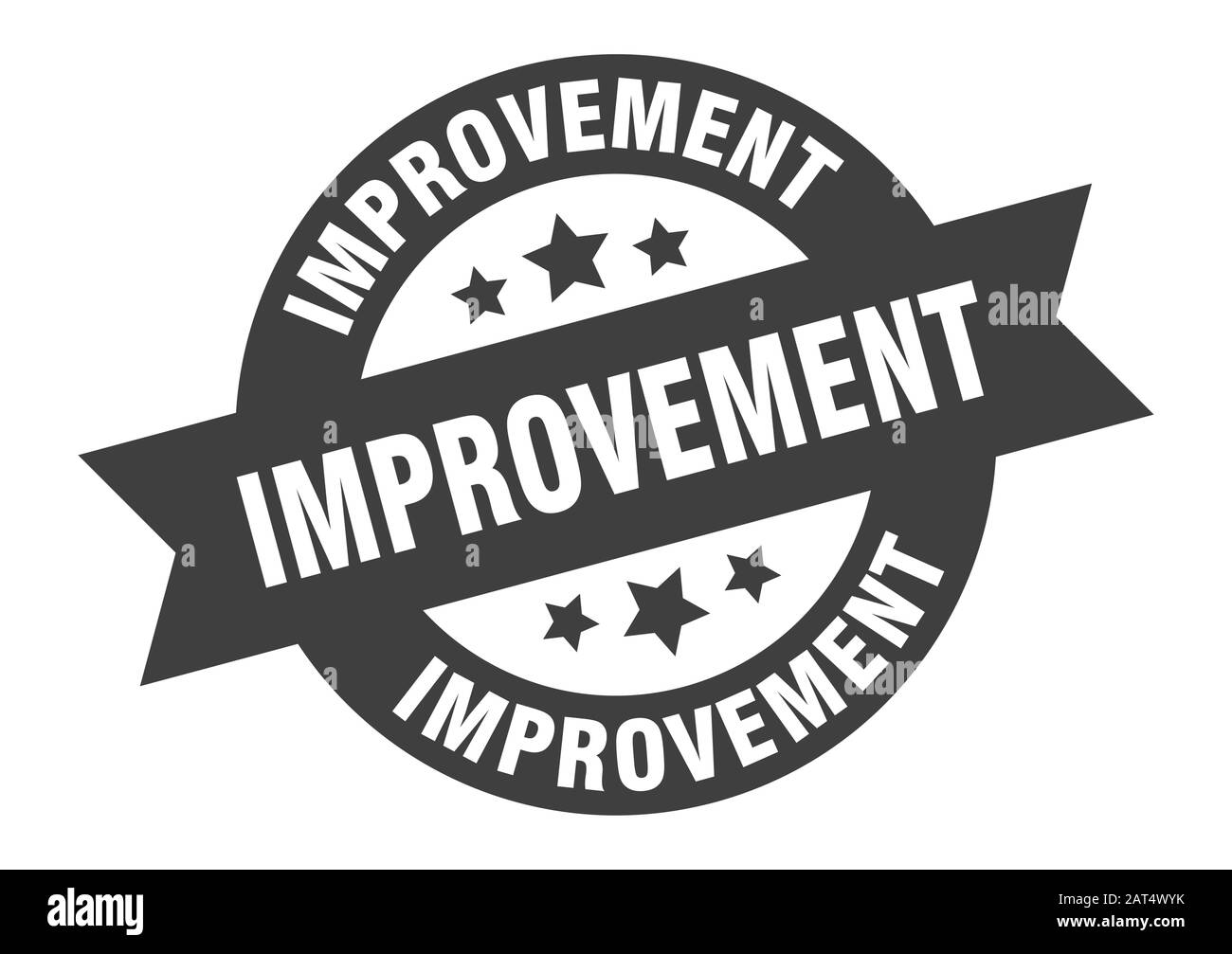 improvement sign. improvement round ribbon sticker. improvement tag ...