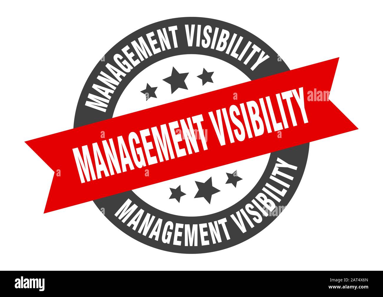 management visibility sign. management visibility round ribbon sticker ...
