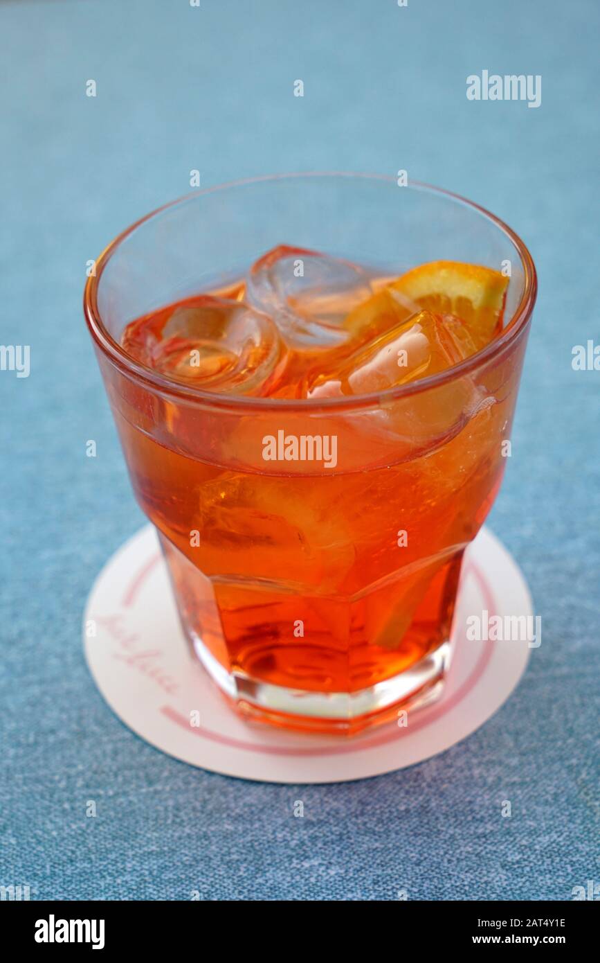 Spritz drink at Bar Luce, Fondazione Prada foundation, Rem Koolhaas ...