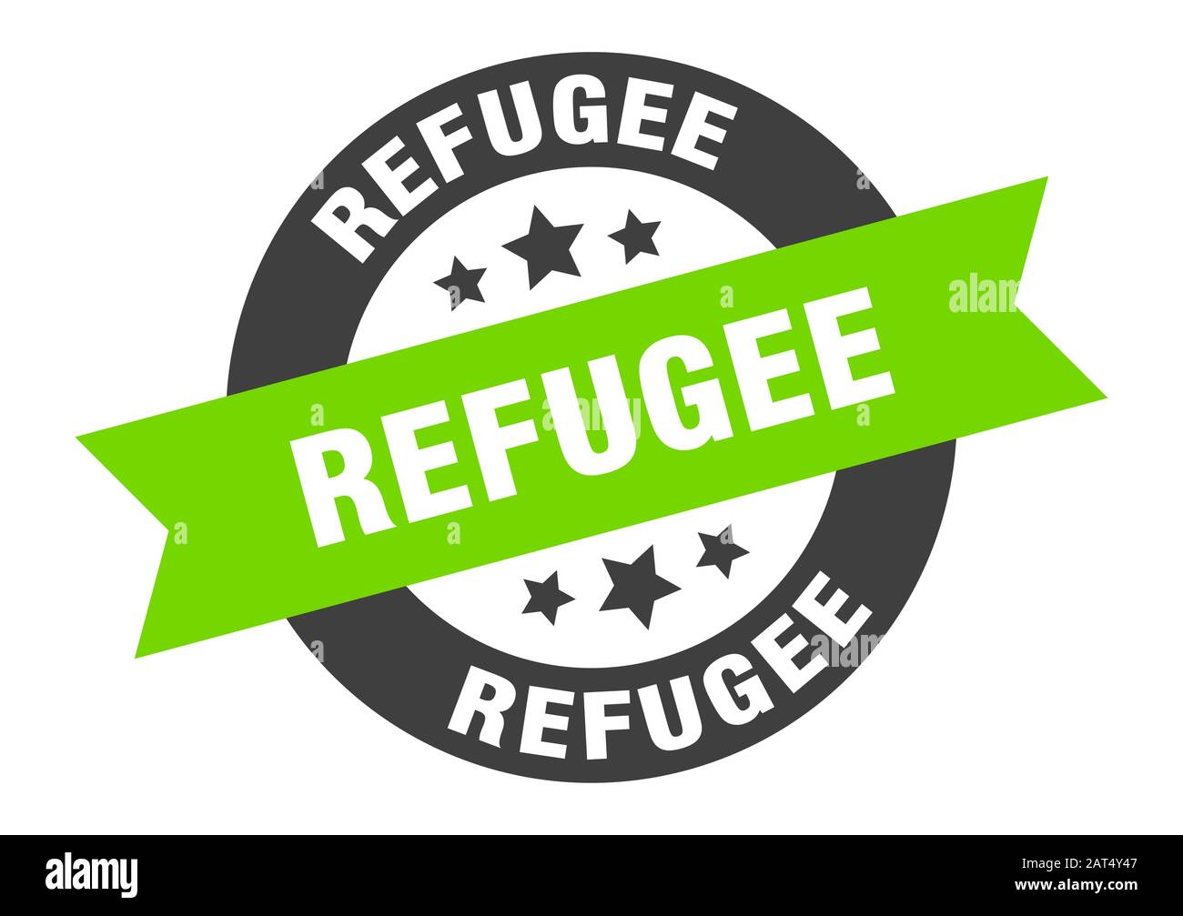 refugee sign. refugee round ribbon sticker. refugee tag Stock Vector ...