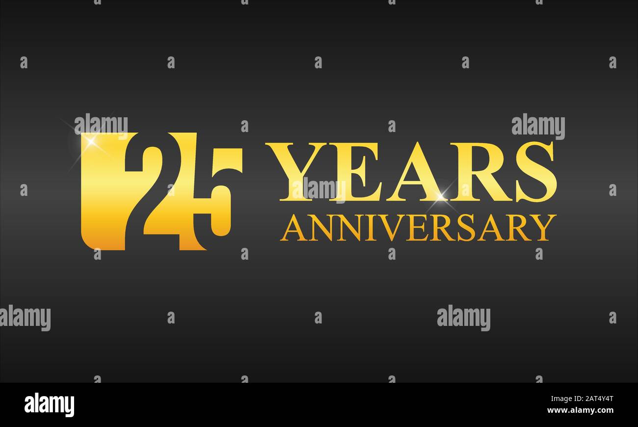 Happy 25th anniversary badge Stock Vector Images - Alamy