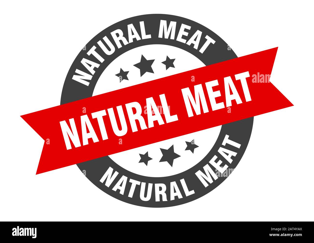 natural meat sign. natural meat round ribbon sticker. natural meat tag ...