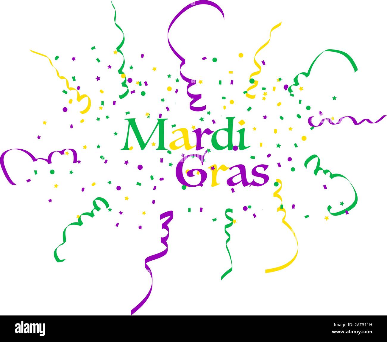Mardi Gras carnival confetti seamless background. Traditional colors ...