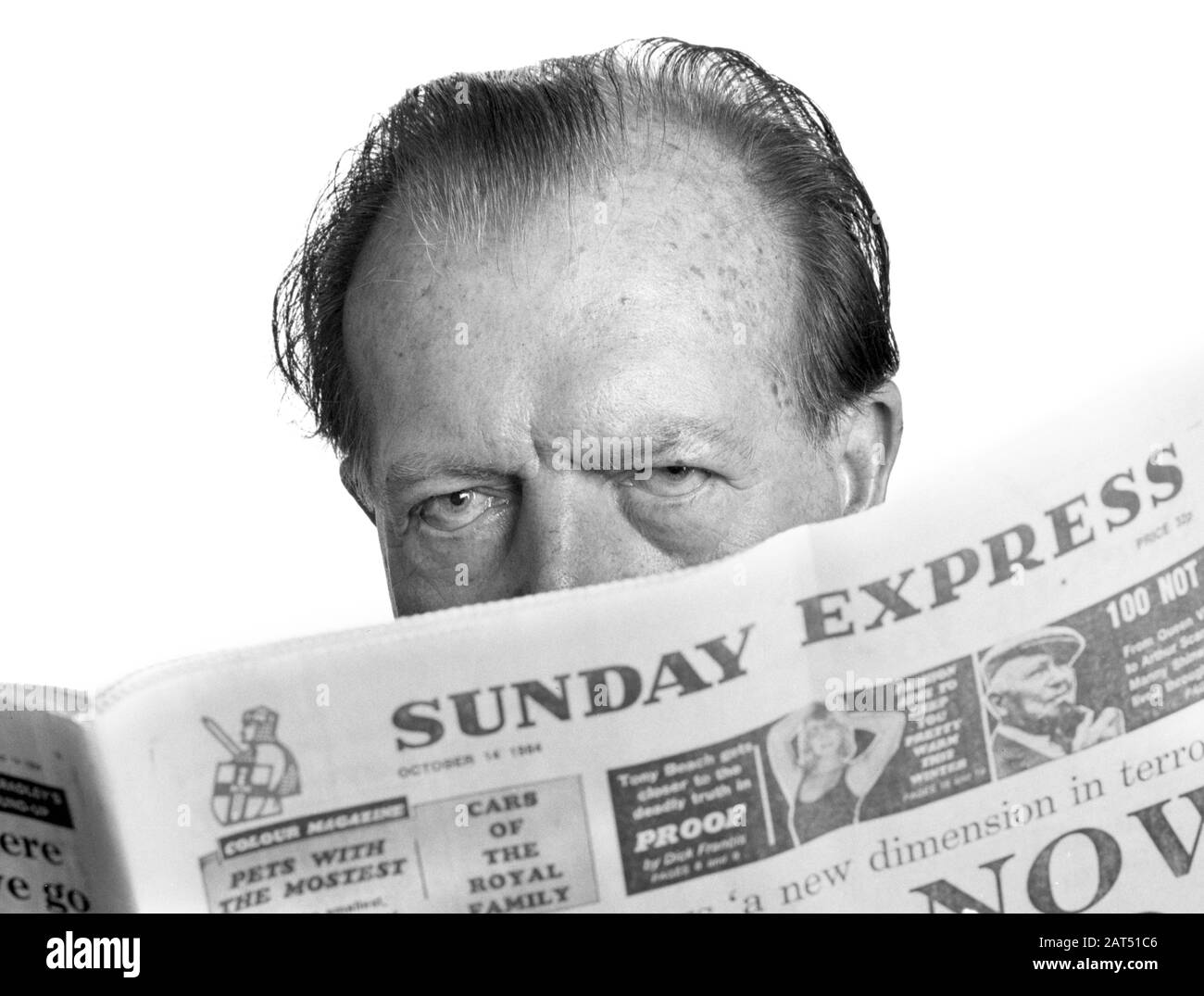 Sir John Junor - journalist. and editor. Portrait taken in 1985 Stock ...