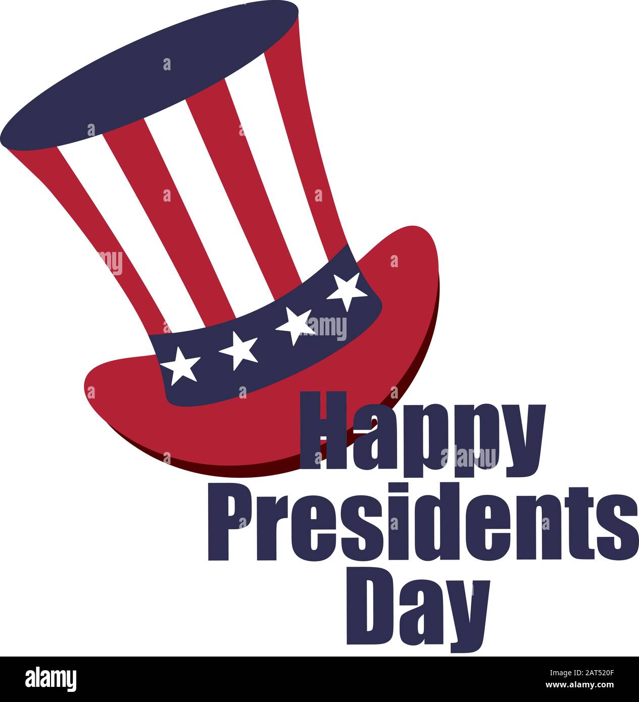 Happy President's day design background with uncle Sam hat. Handwritten ...