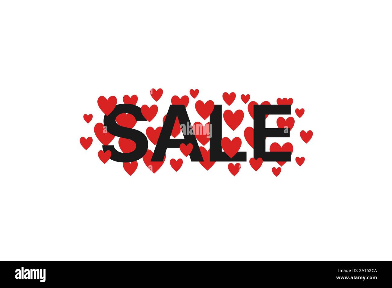 Sale text with red hearts Stock Vector Image & Art - Alamy