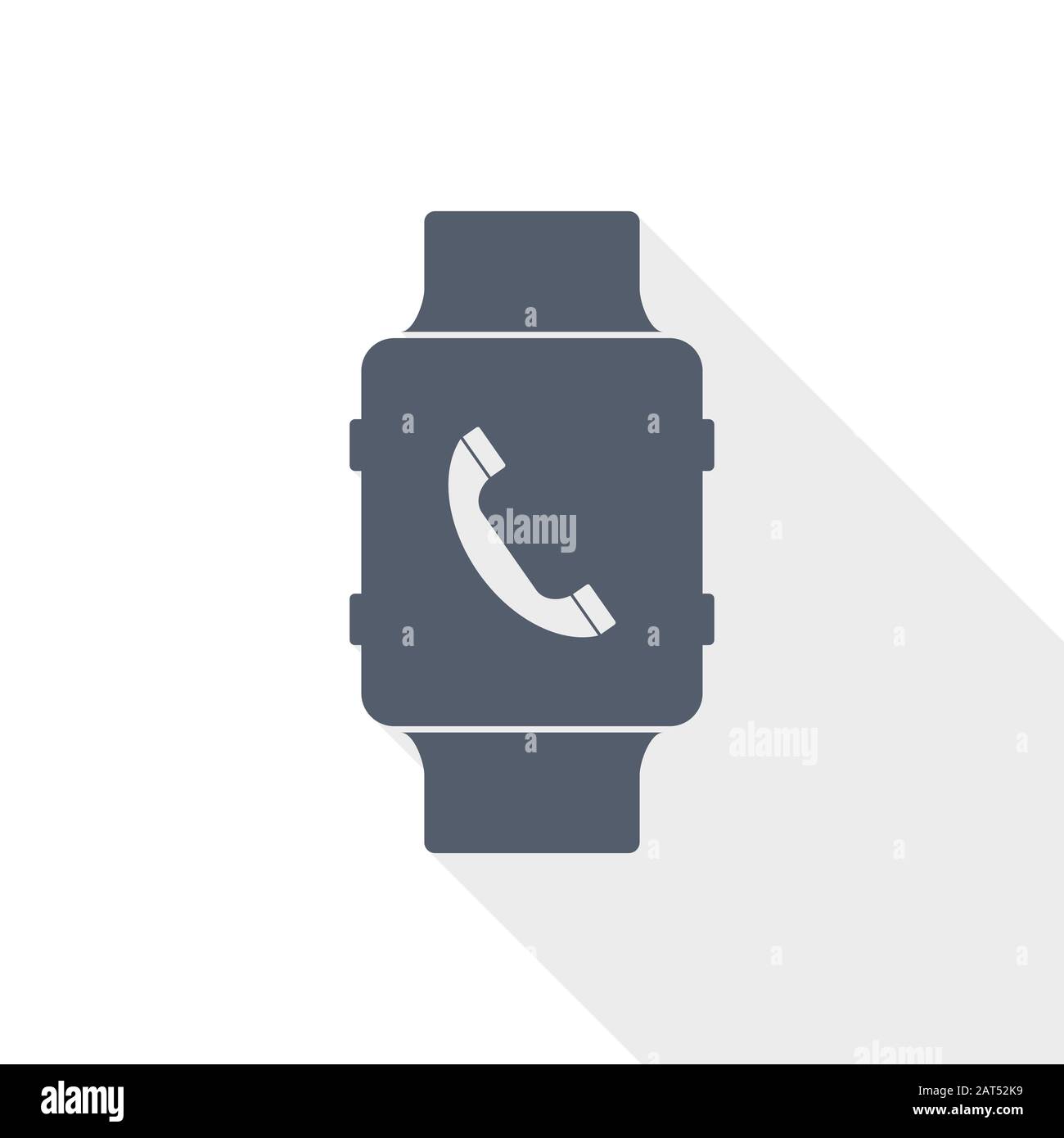 Smartwatch vector icon, phone call concept flat design illustration ...