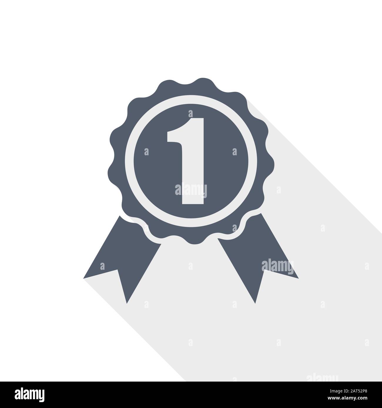 Badge vector icon, first, number one concept flat design illustration ...