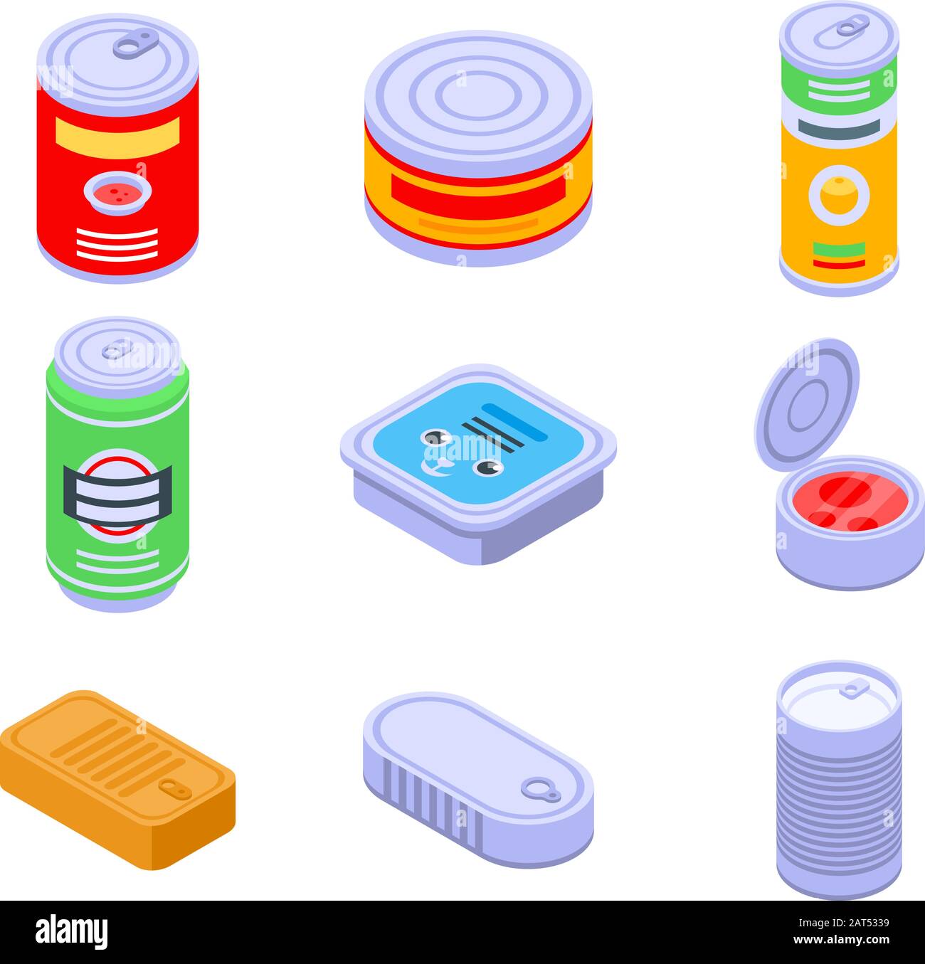 Closed tin can 3d Stock Vector Images - Alamy