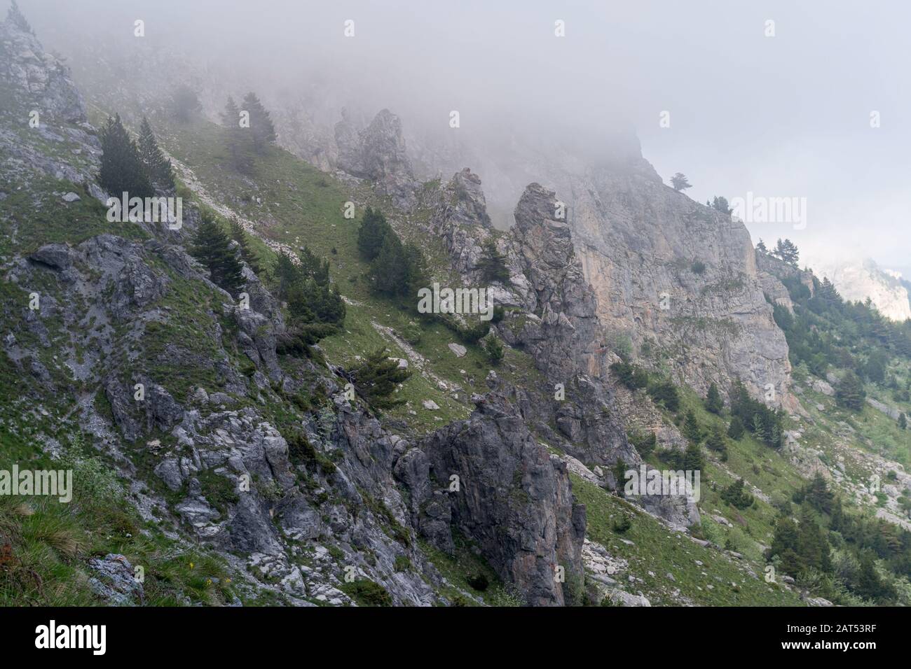 Fog revealing mountain, Ligurian Alps, Piedmont region, Province of ...