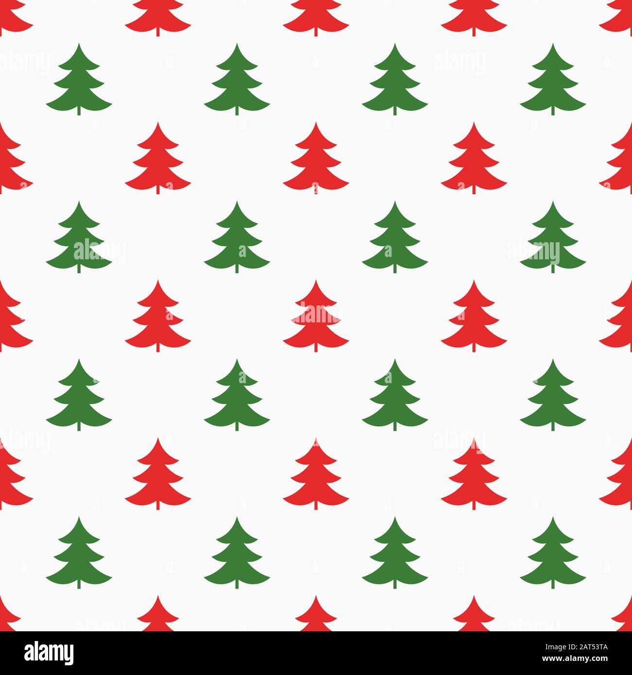 Red and green Christmas trees seamless pattern. Vector illustration ...